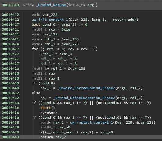 typelibs: _Unwind_Resume should be __noreturn · Issue #2876 · Vector35/binaryninja-api · GitHub