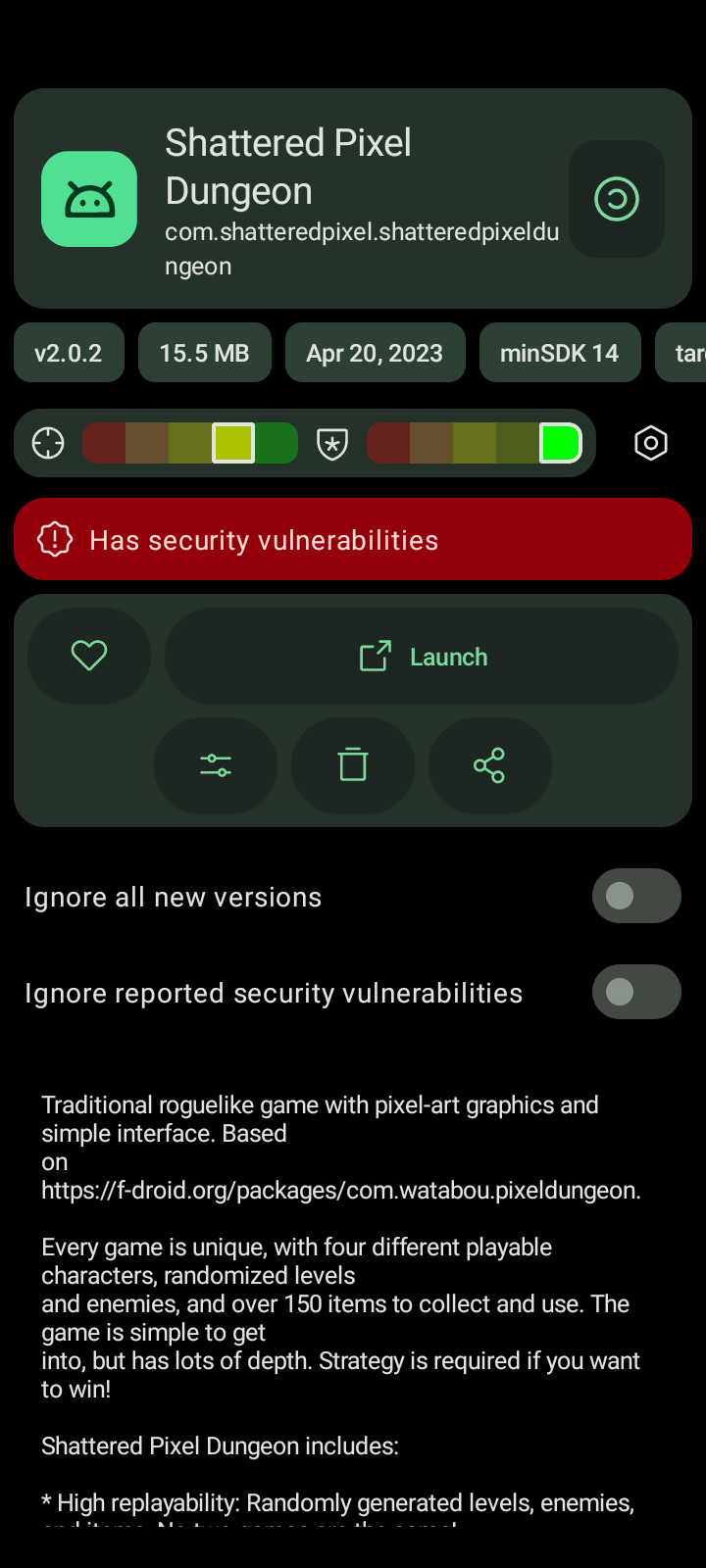 F-Droid version "Has security vulnerabilities" · Issue #1390 · 00-Evan/shattered-pixel-dungeon ...