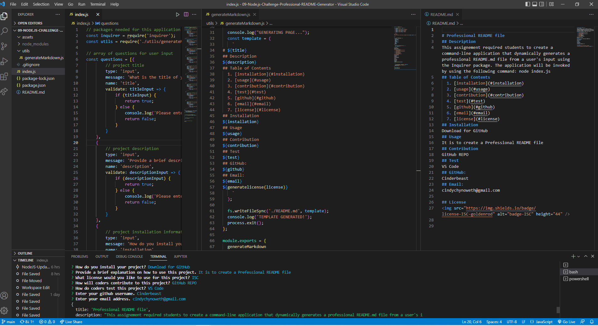 GitHub - AngelChloe/09-Node.js-Challenge-Professional-README-Generator