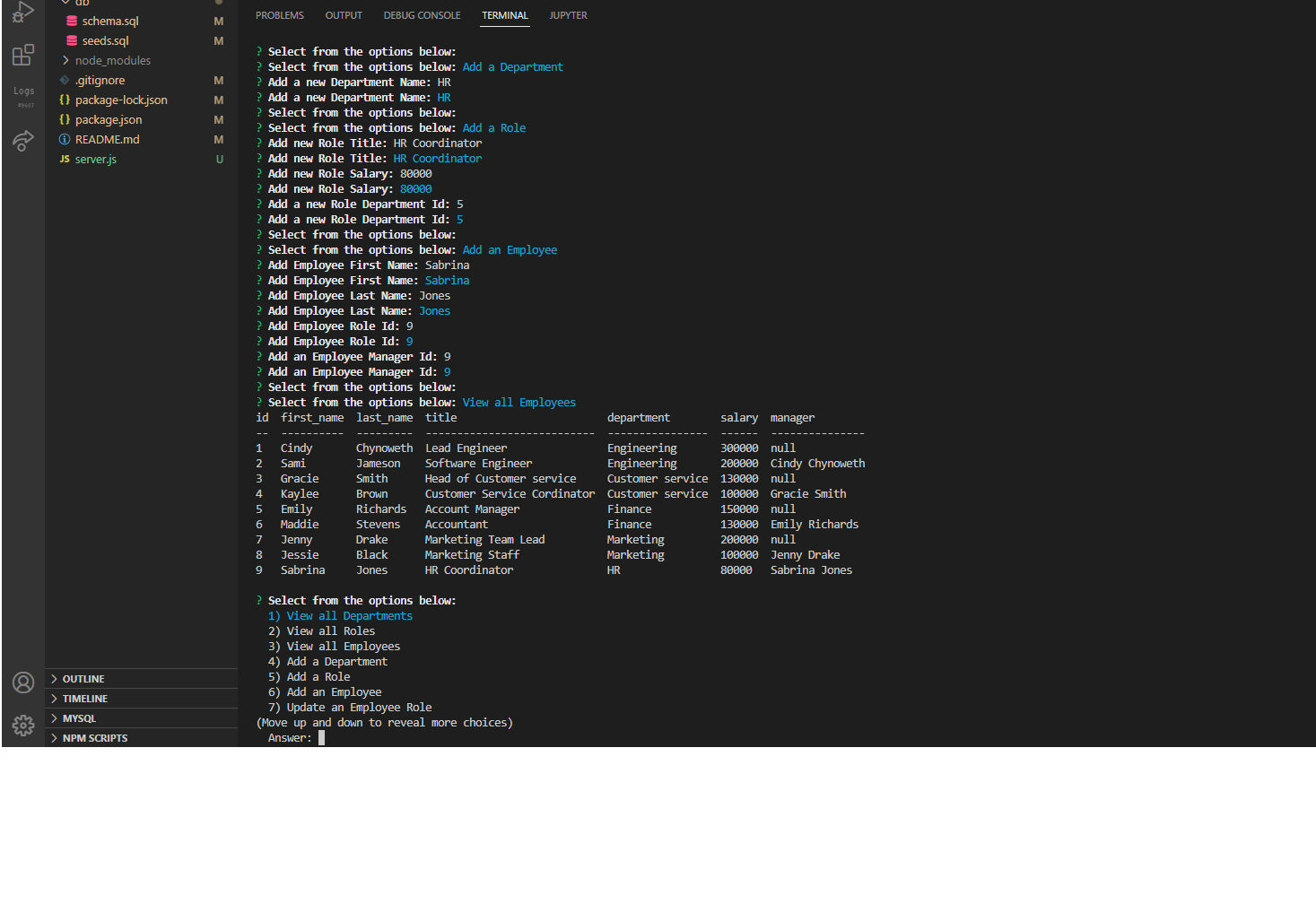 GitHub - AngelChloe/12-SQL-Employee-Tracker