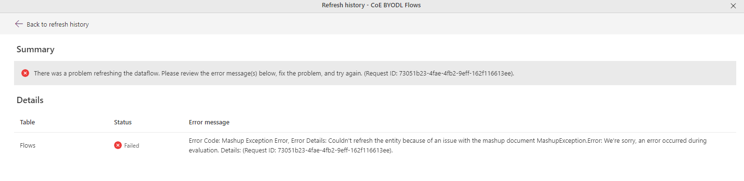 [CoE Starter Kit - BUG] CoE BYODL Flows - Dataflow is failing · Issue #6239 · microsoft/coe ...