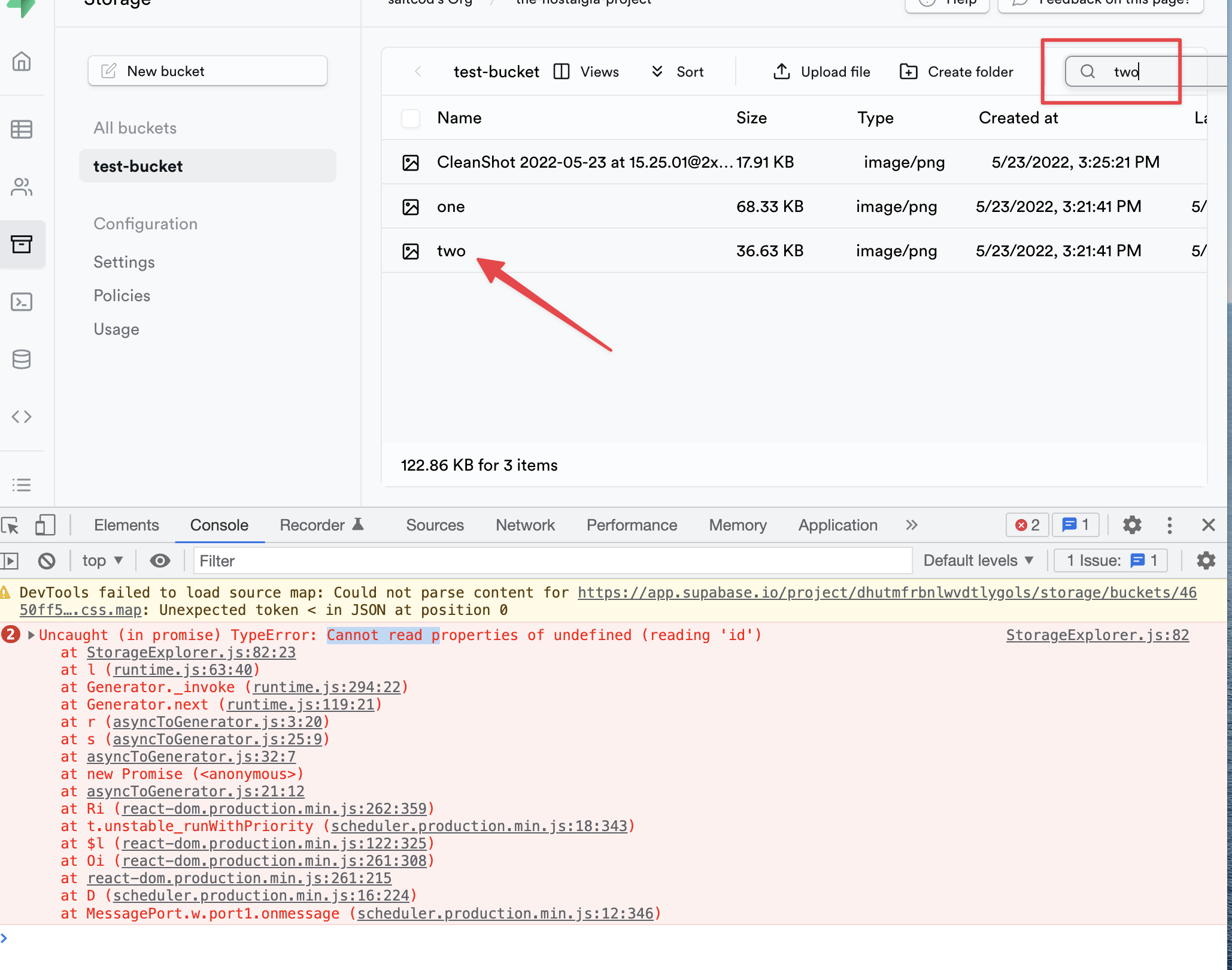 Not able to search the Storage table · Issue #6944 · supabase/supabase · GitHub