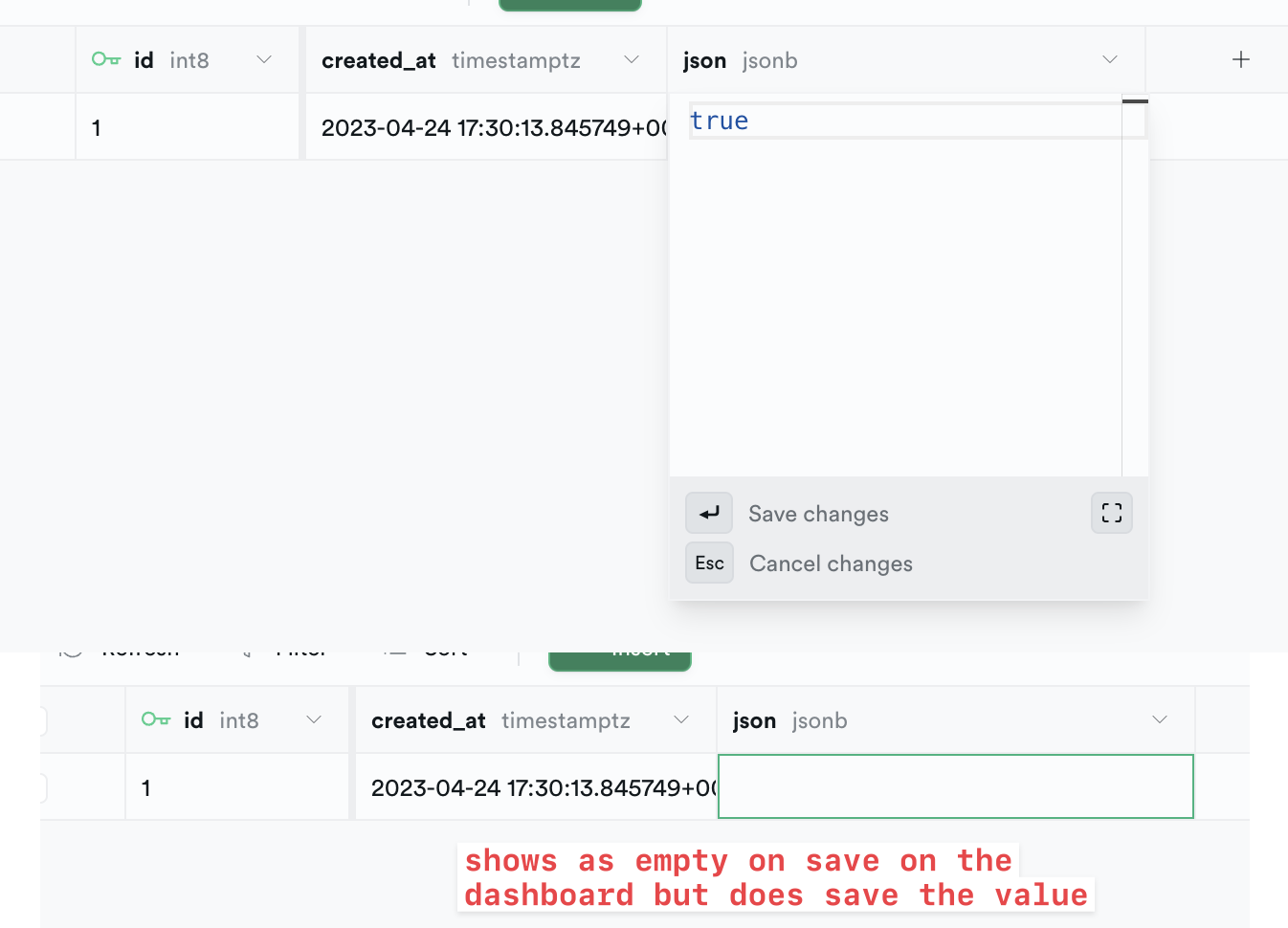 Jsonb Column Should Accept Boolean As Value · Issue 14537 · Supabasesupabase · Github