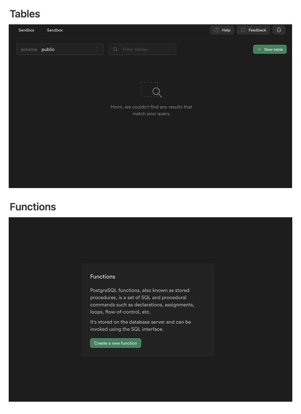 Better "no tables" view in database/tables · Issue #15425 · supabase/supabase · GitHub