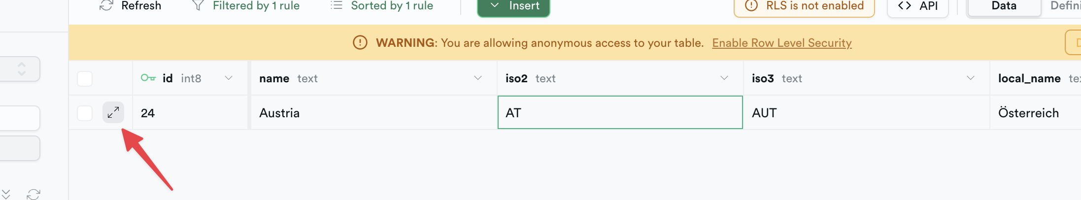 Set To Null Button Cutting Off Text Fields In Table Editor Side Panel