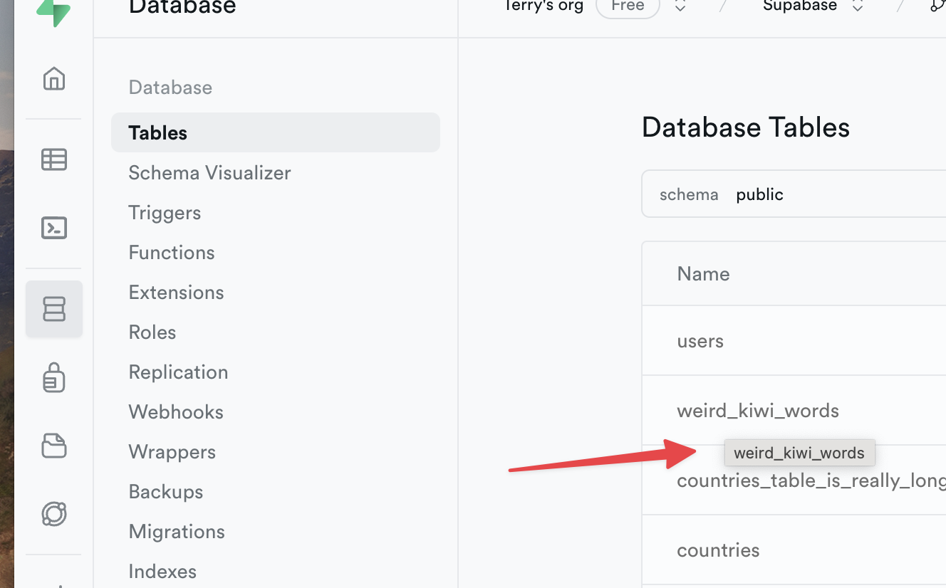 Database name tooltip · Issue #18709 · supabase/supabase · GitHub