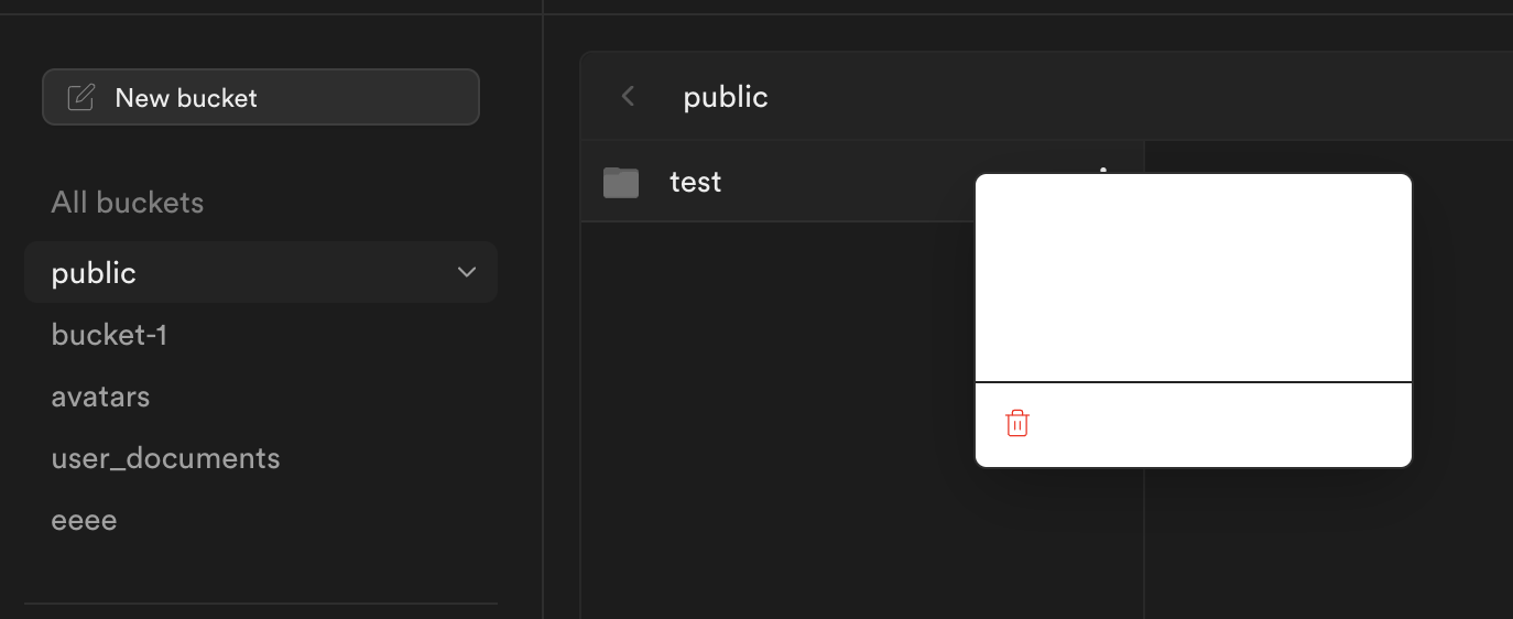 Storage right click menu on buckets has wrong background color · Issue #18800 · supabase ...