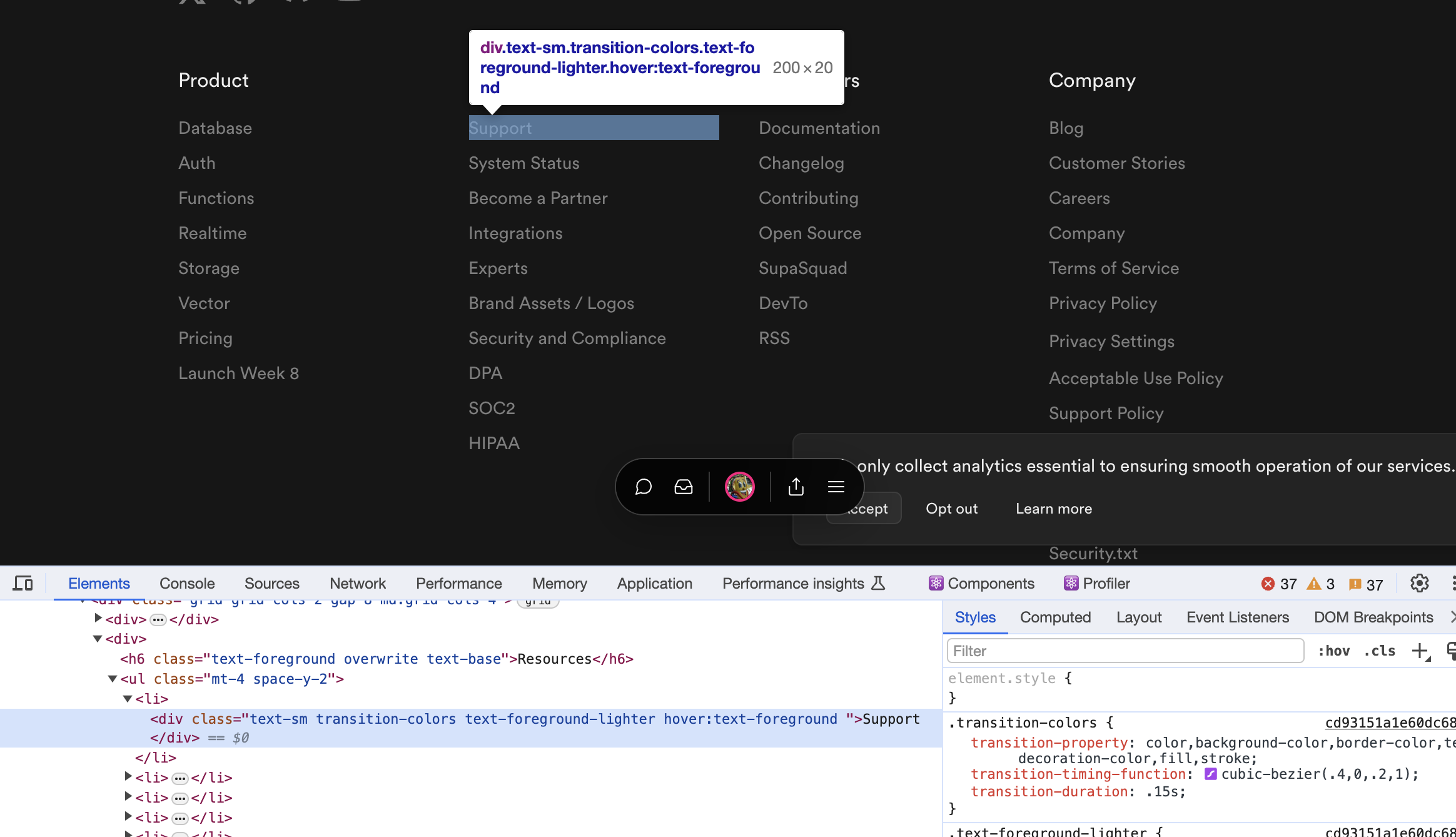 Footer links on supabase.com not rendering as links · Issue #18882 · supabase/supabase · GitHub