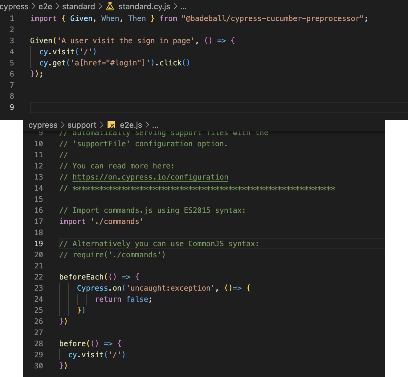 Cannot run my .feature file if there is a hooks in support/e2e.js · Issue #815 · badeball ...