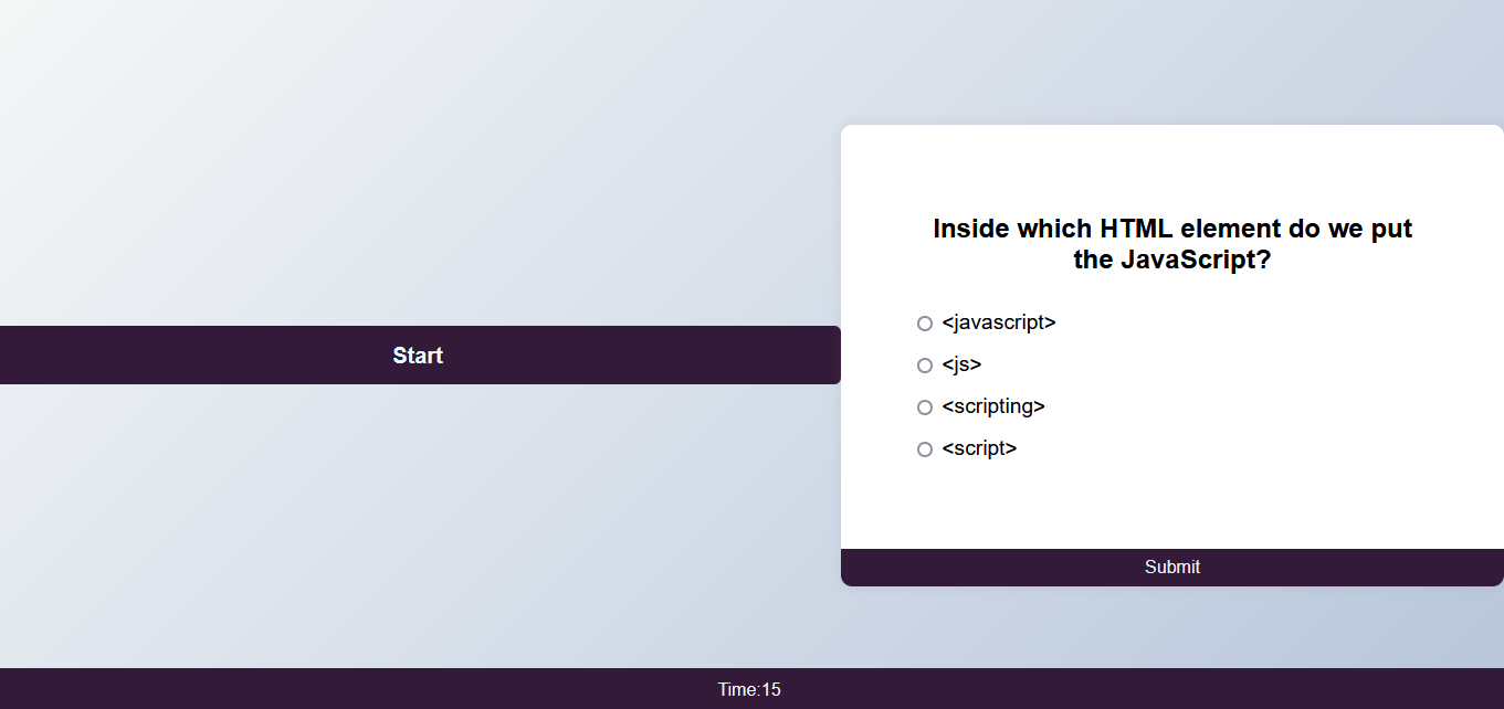 GitHub - BillyFletcher99/Javascript-Quiz