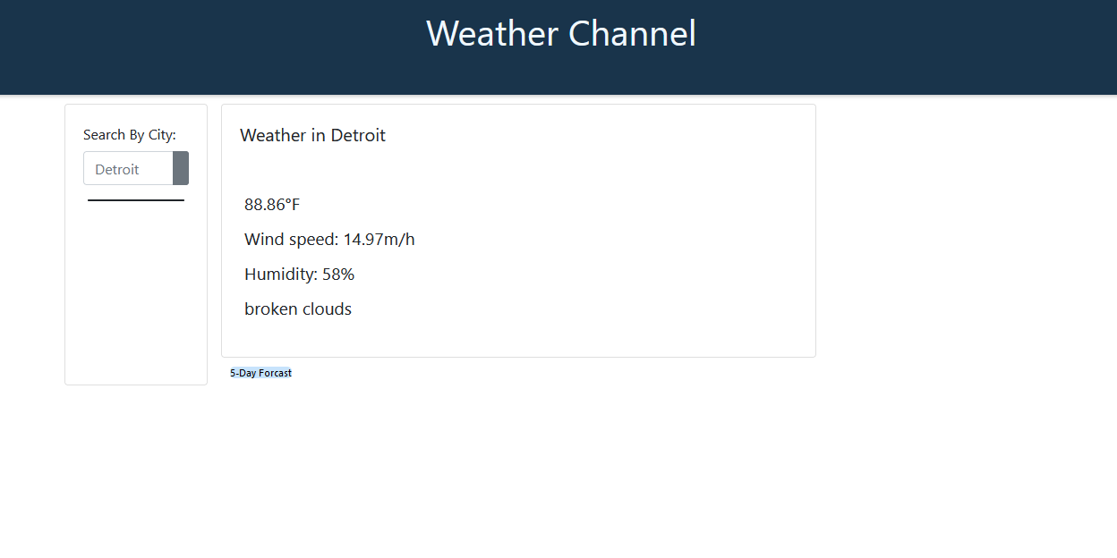 GitHub - BillyFletcher99/Weather-Channel-API