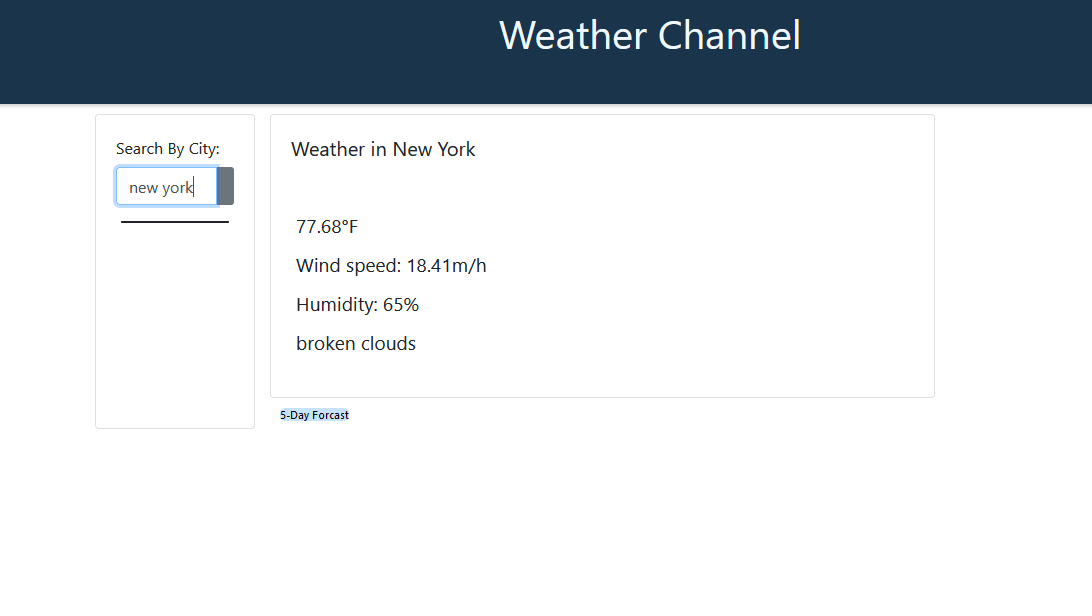 GitHub - BillyFletcher99/Weather-Channel-API