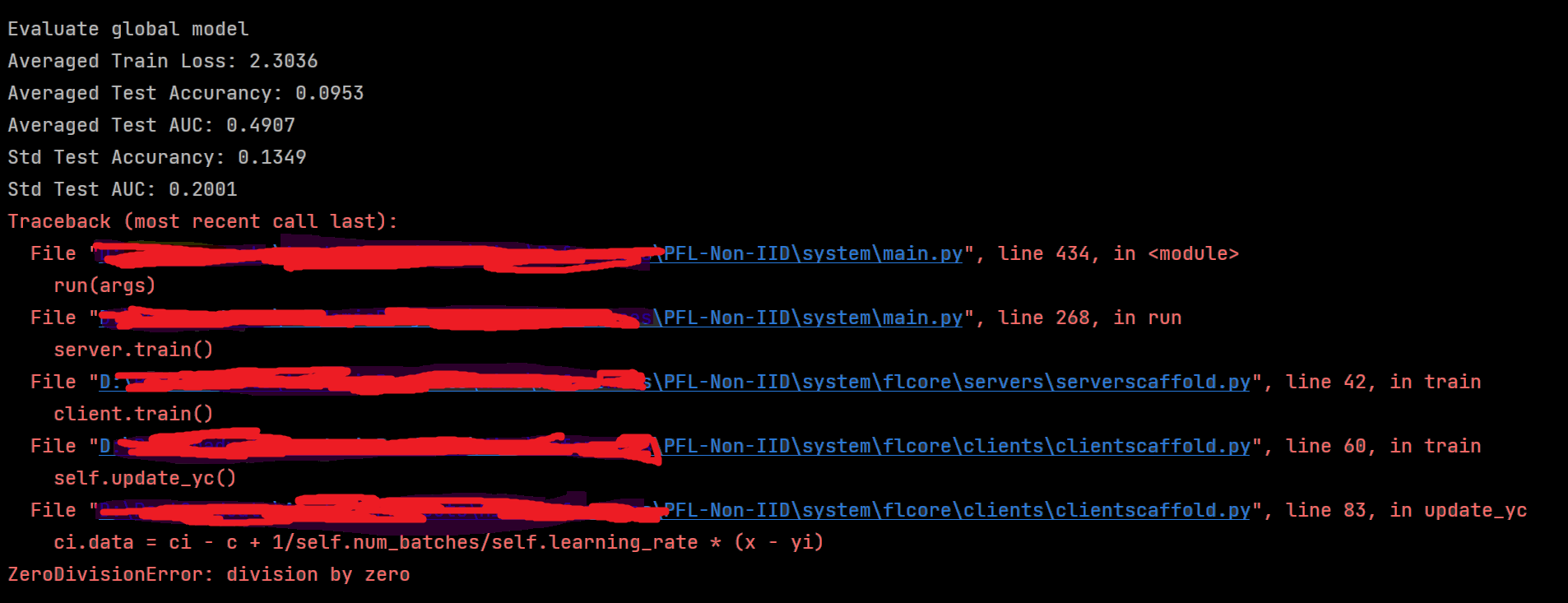 50客户端时运行SCAFFOLD存在问题 · Issue #88 · TsingZ0/PFLlib · GitHub