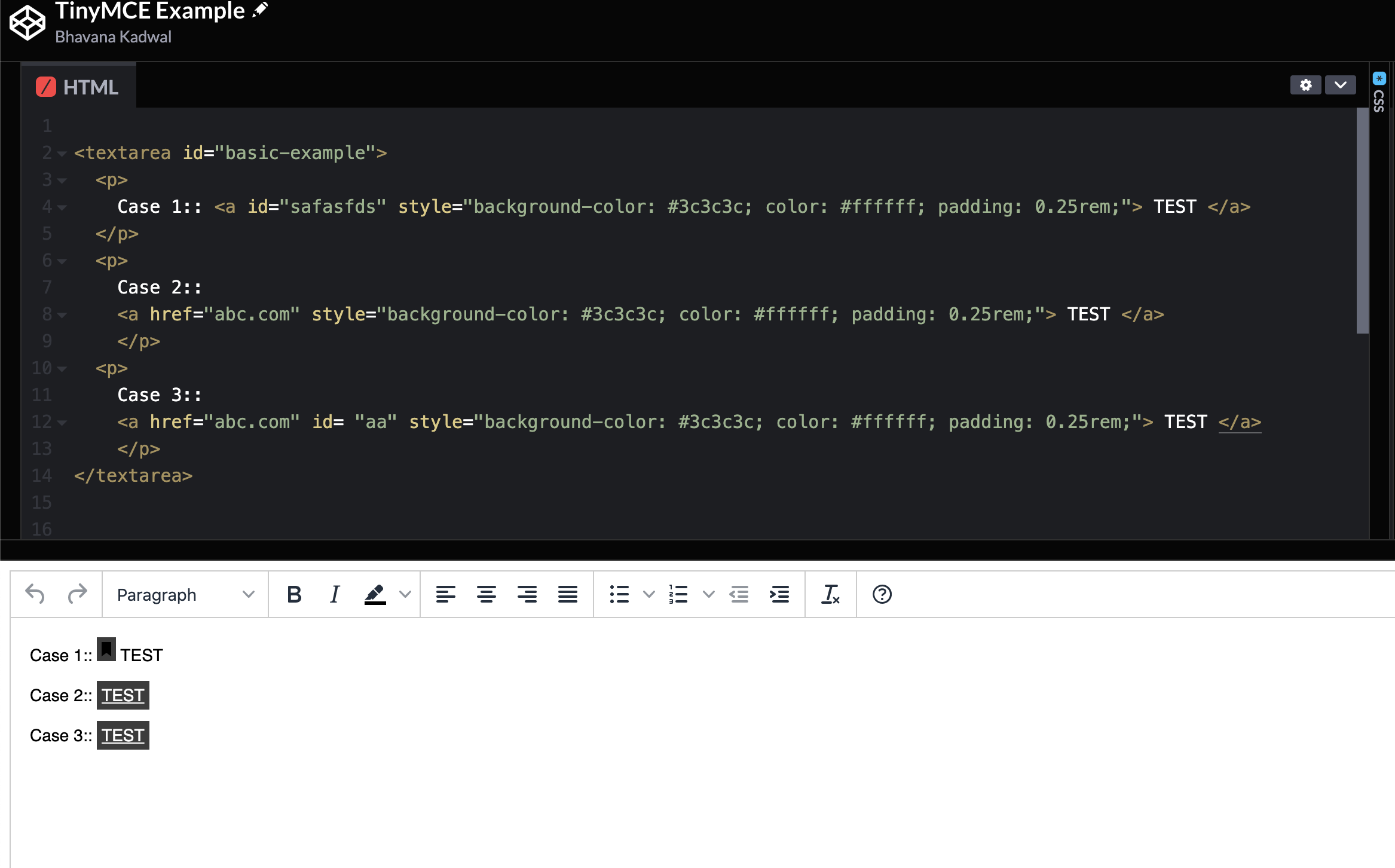 Link tag not working · Issue #7828 · tinymce/tinymce · GitHub