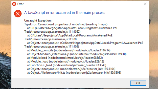 error · Issue #616 · SnosMe/awakened-poe-trade · GitHub