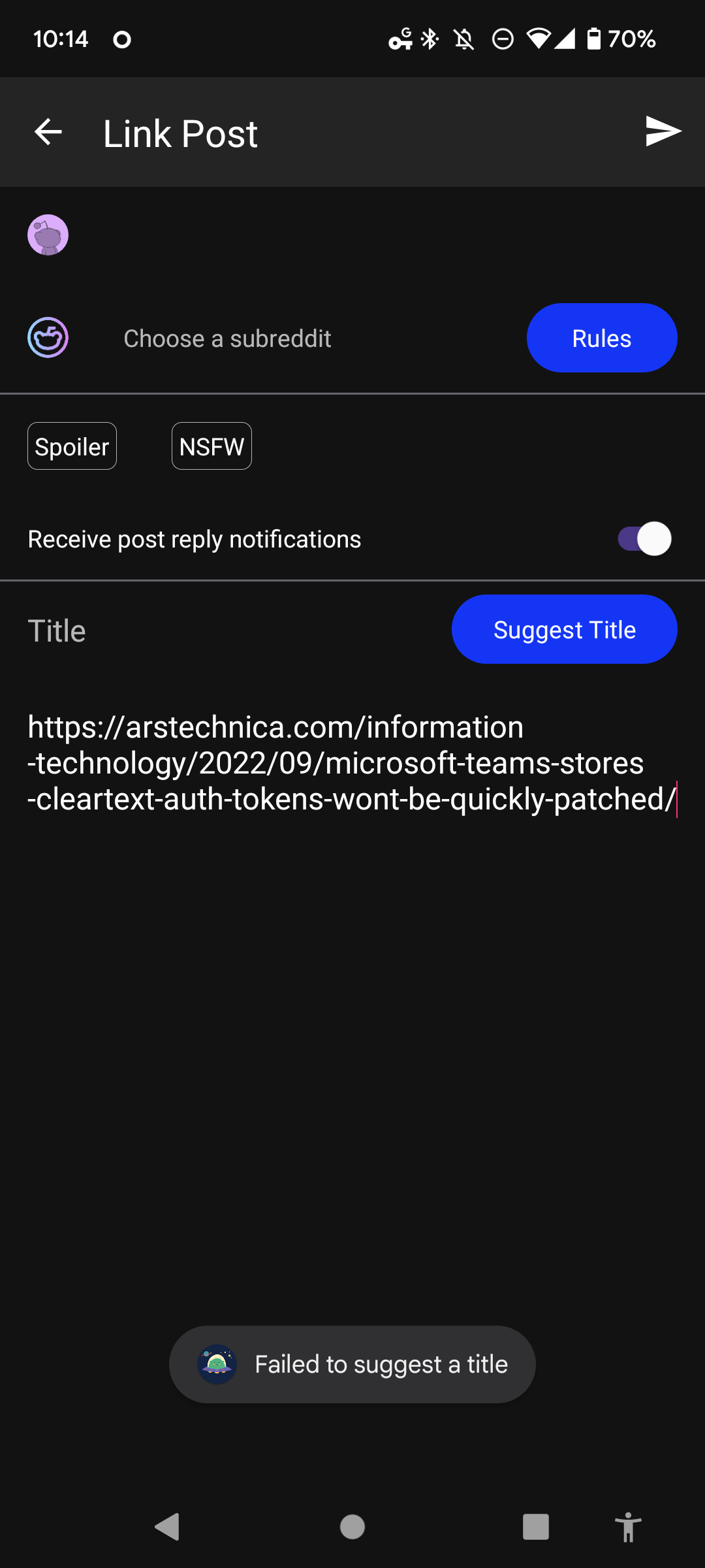 Title suggestion seems to fail regularly · Issue #1109 · Docile-Alligator/Infinity-For-Reddit ...