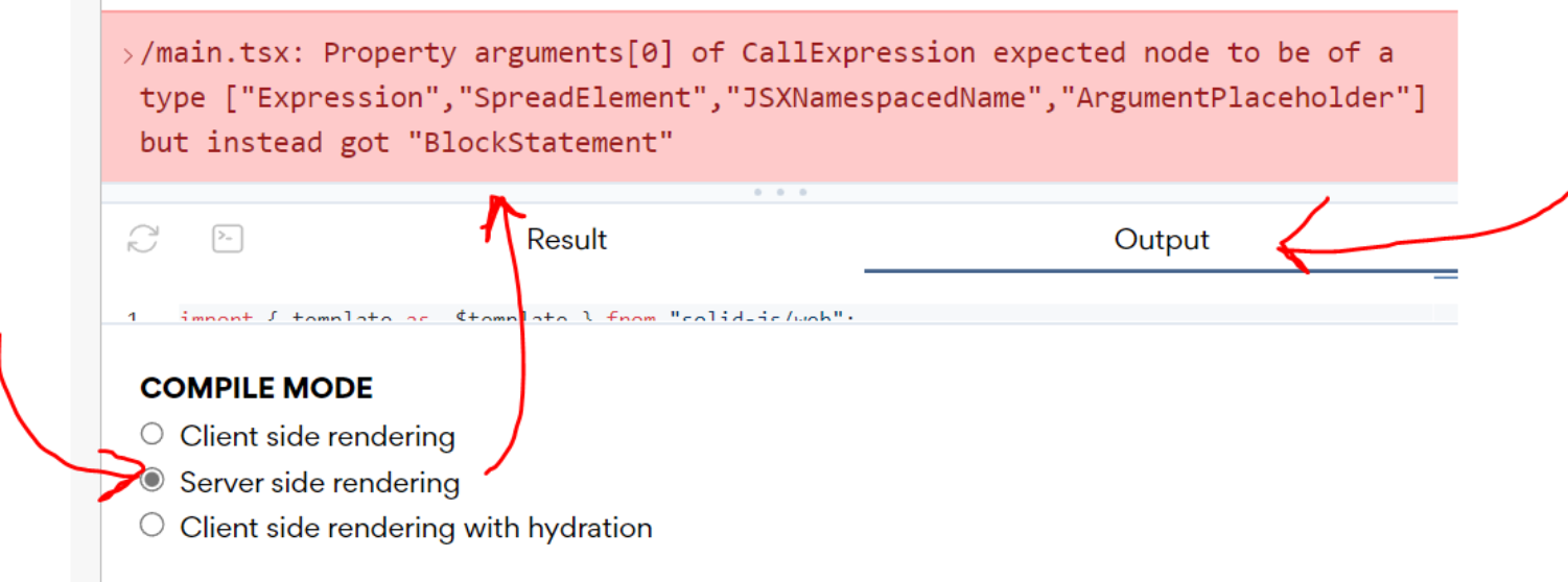 Ssr Inline Arrow Function In Jsx Expression Errors · Issue 1423 · Solidjssolid · Github 