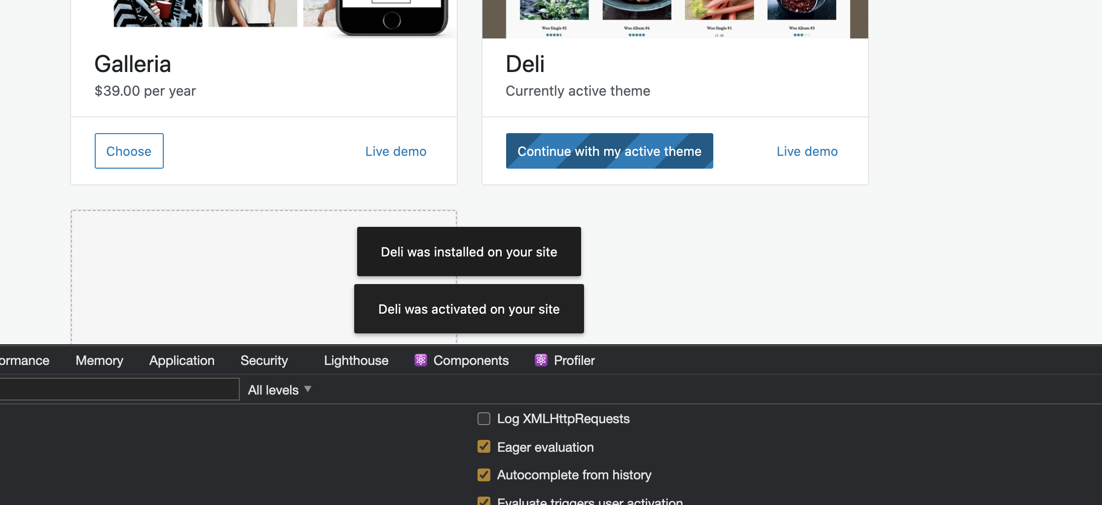 OBW: Similar theme install and activation notices are shown, when a single notice would be ...
