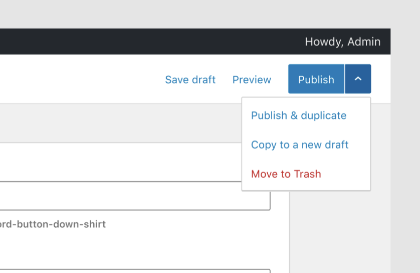 Move product action buttons to header menu · Issue #35139 · woocommerce/woocommerce · GitHub