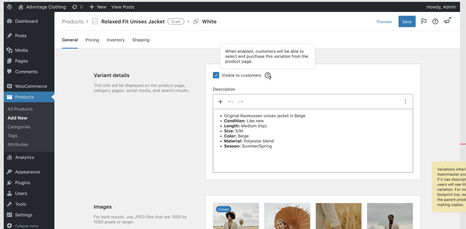Add Single Product Variation General Section · Issue 35987 · Woocommerce Woocommerce · Github