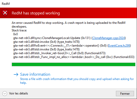 RedM stopped working error when normal exit · Issue #1533 · citizenfx/fivem · GitHub