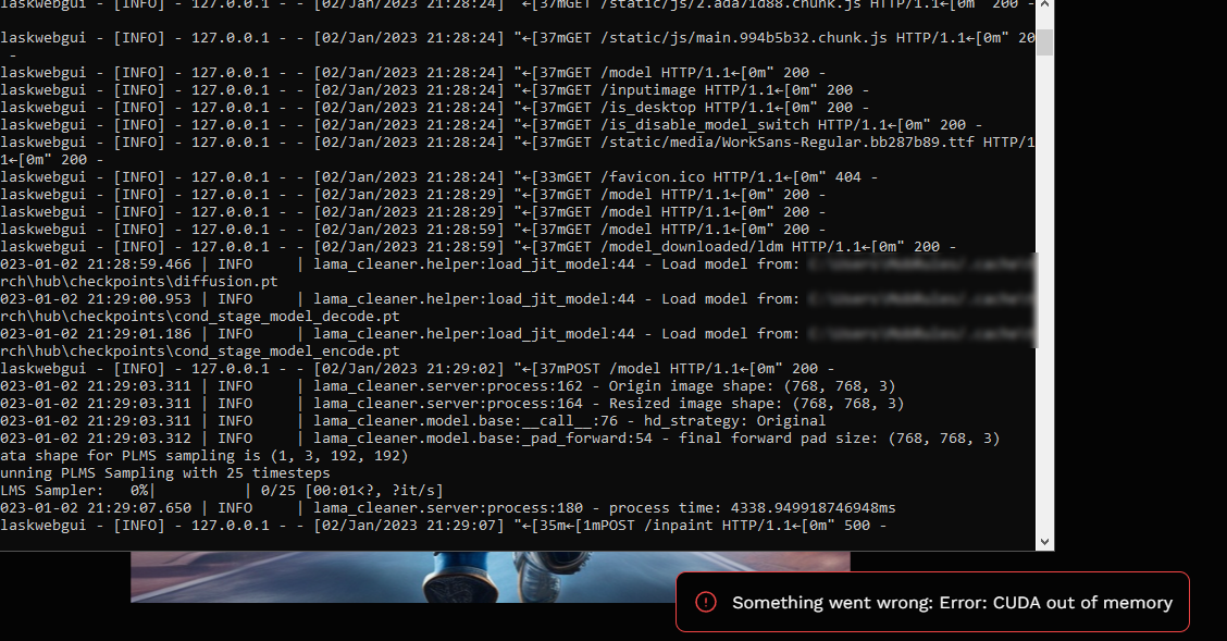 Error: CUDA out of memory · Issue #169 · Sanster/IOPaint · GitHub