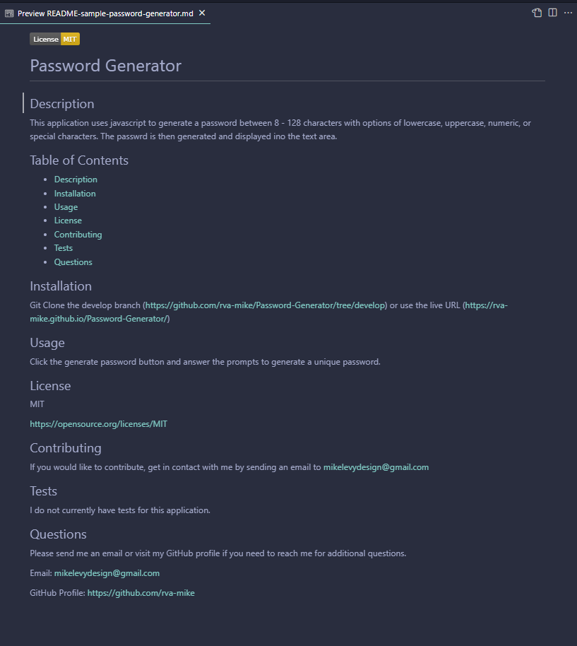 GitHub - rva-mike/README-Generator