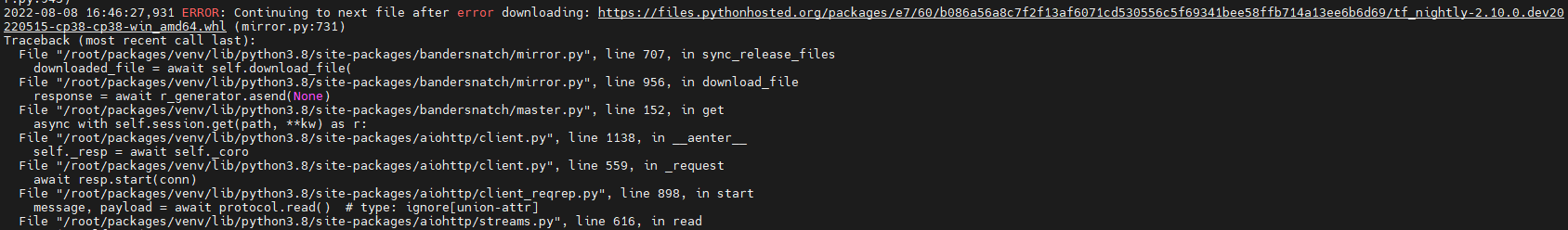 Error dowload packages - bandersnatch 5.2.0 · Issue #1174 · pypa/bandersnatch · GitHub