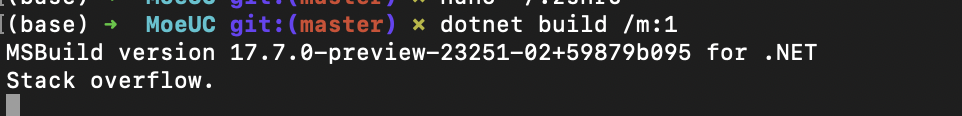[Broken Build]: Get stack overflow on a M2 MacBook · Issue #8844 · dotnet/msbuild · GitHub