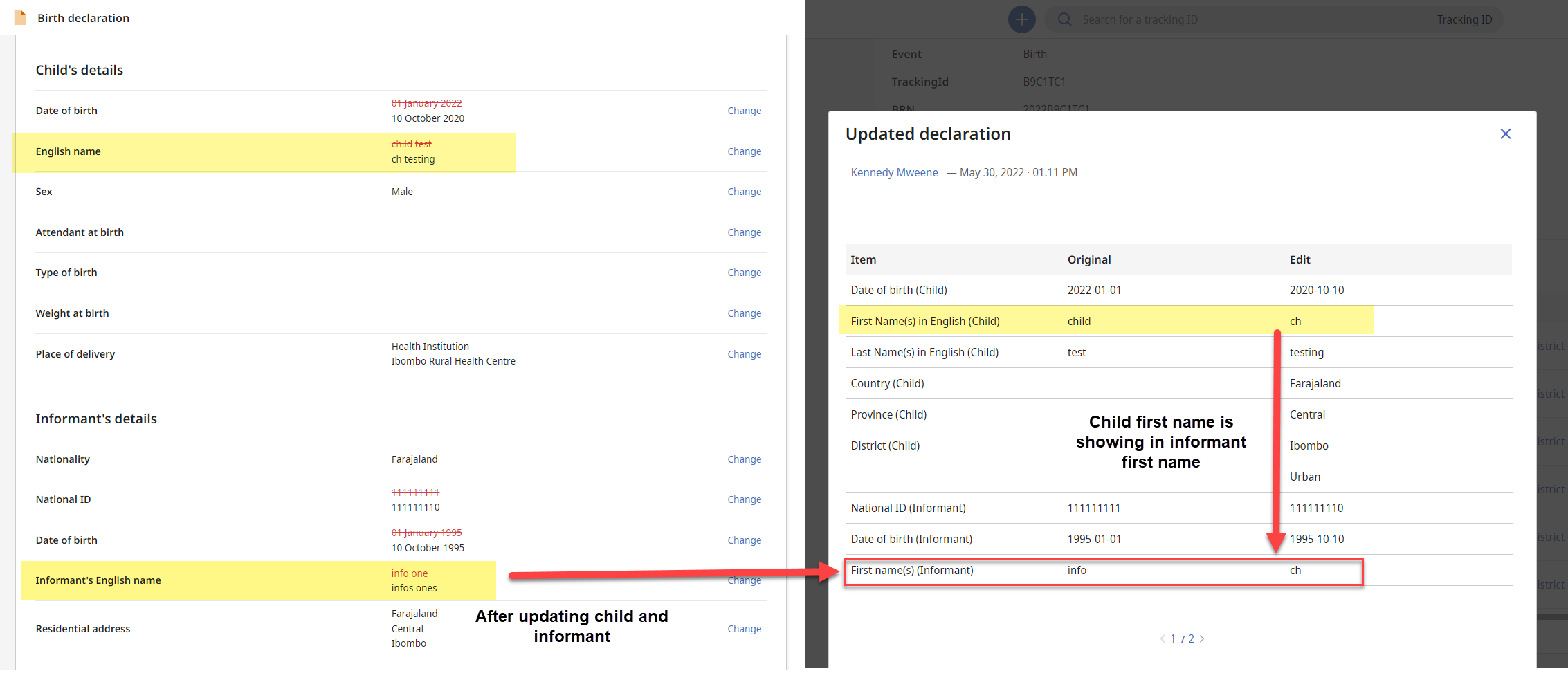 In the history of audit record, Update declaration is not showing correctly · Issue #3252 ...