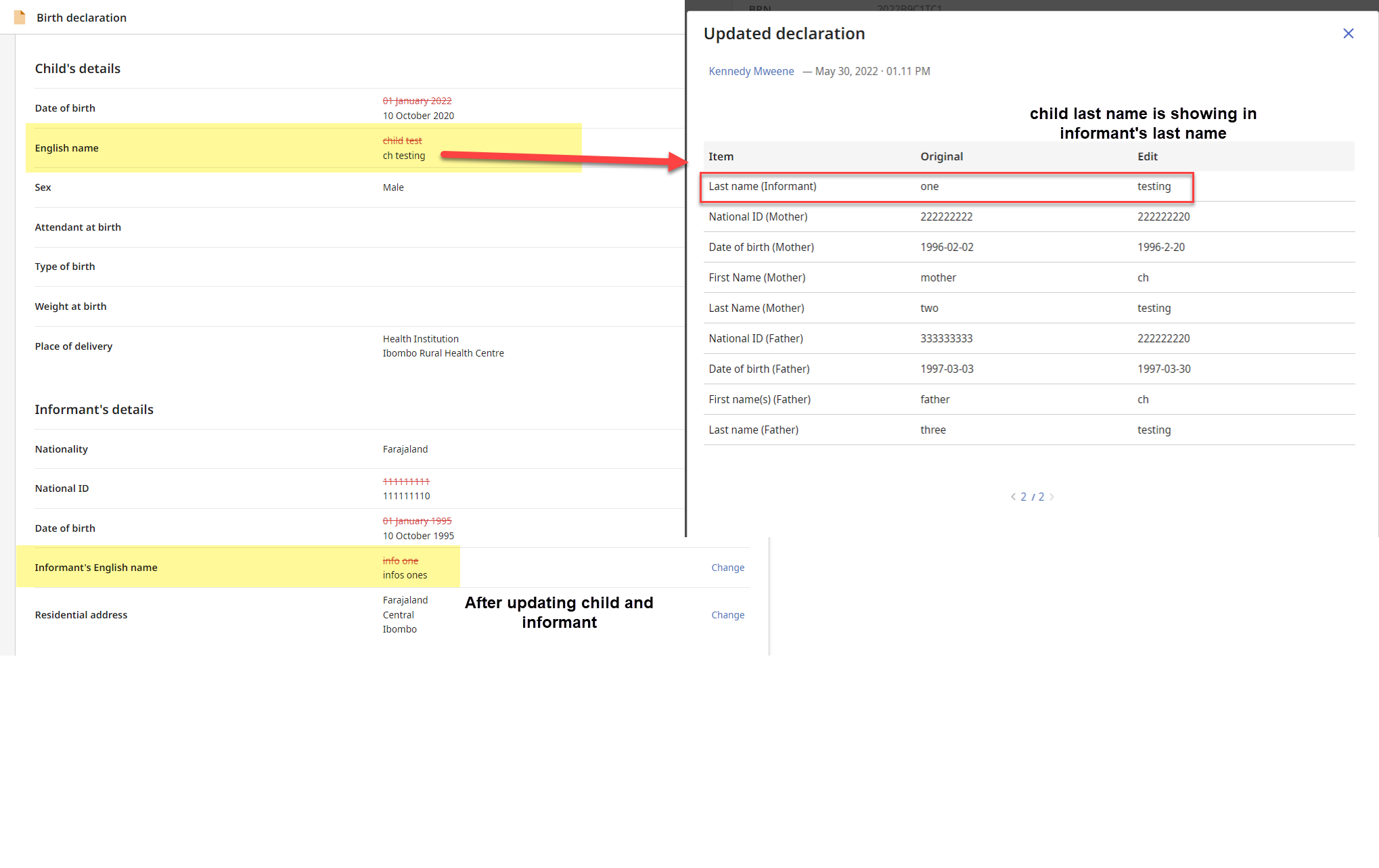 In the history of audit record, Update declaration is not showing correctly · Issue #3252 ...