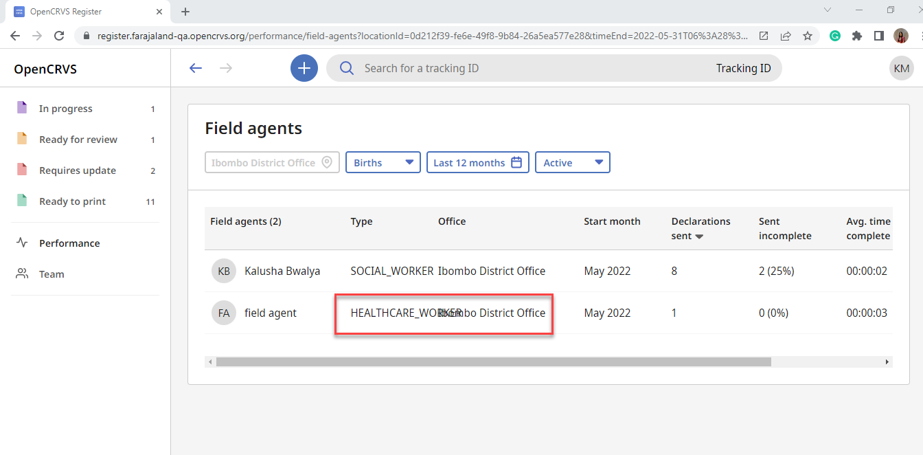 Text gets overlapped in table view when viewing records started by field agents in performance ...