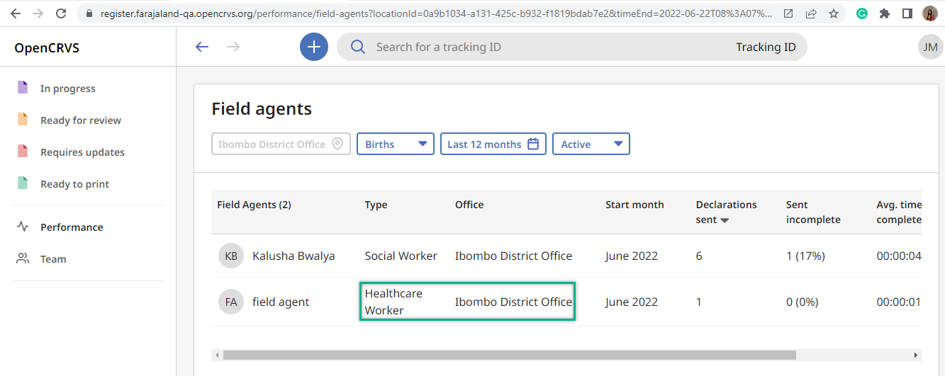 Text gets overlapped in table view when viewing records started by field agents in performance ...