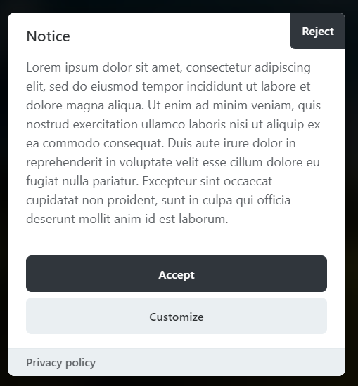 [Feat]: add option to put consent modal's accept necessary button top ...