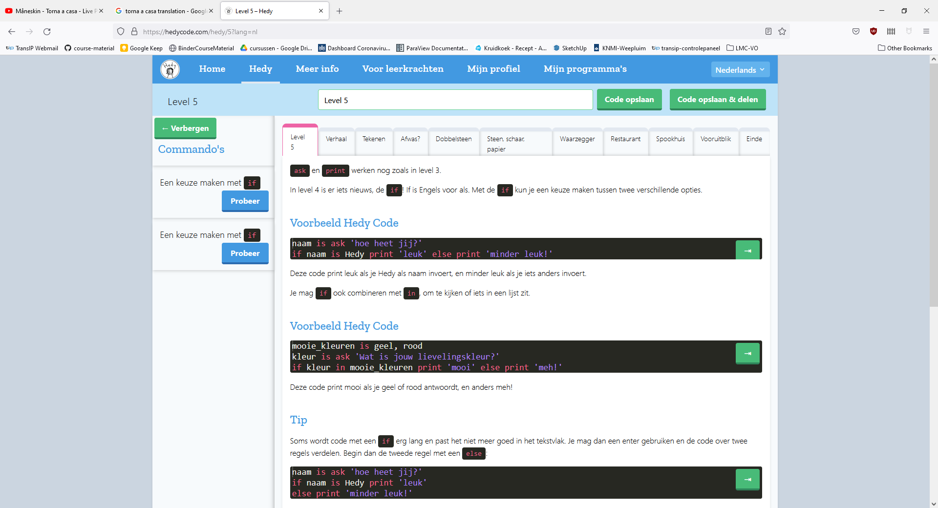 General introduction level 5 not scrollable at first[BUG] · Issue #1468 · hedyorg/hedy · GitHub