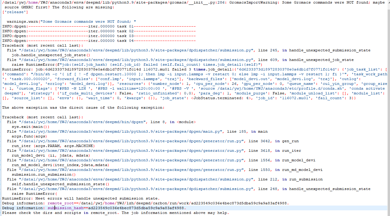 Dpgen Run Error In Training To Task04 · Deepmodeling Dpgen · Discussion 955 · Github