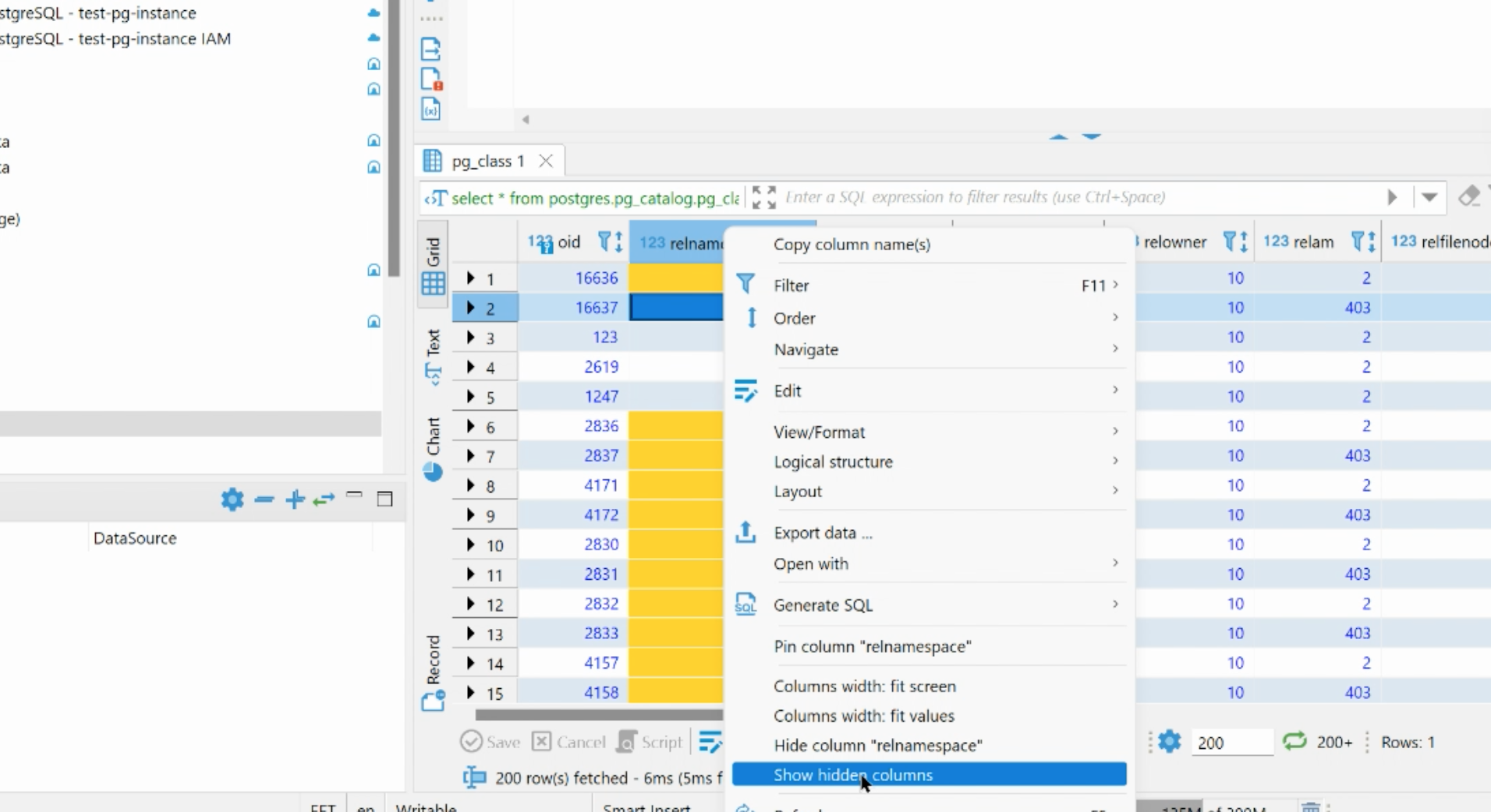 Hidden columns shows in the end of grid · Issue #17266 · dbeaver ...