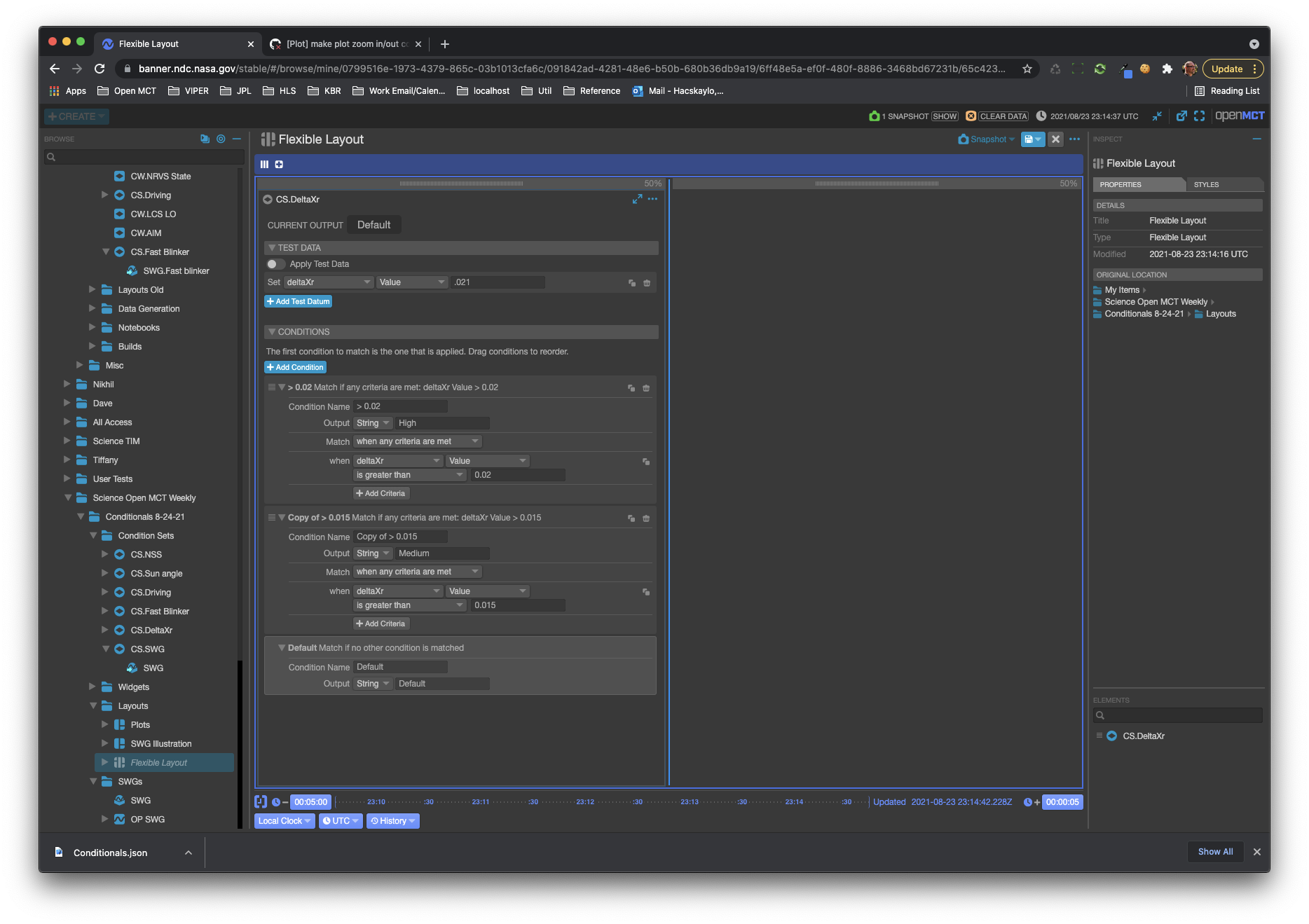 Flexible Layouts display Condition Sets as their editing/browsing interface · Issue #4141 · nasa ...