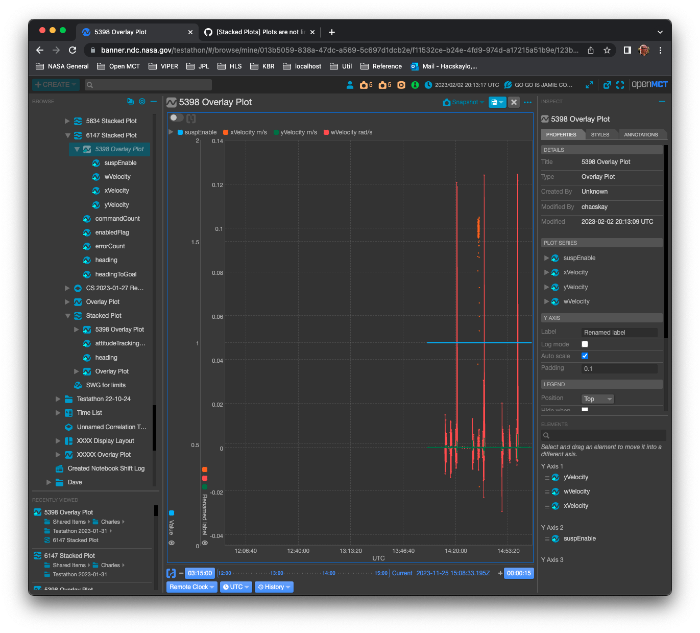 Y Axis configuration for new Axes only shows up after saving and ...