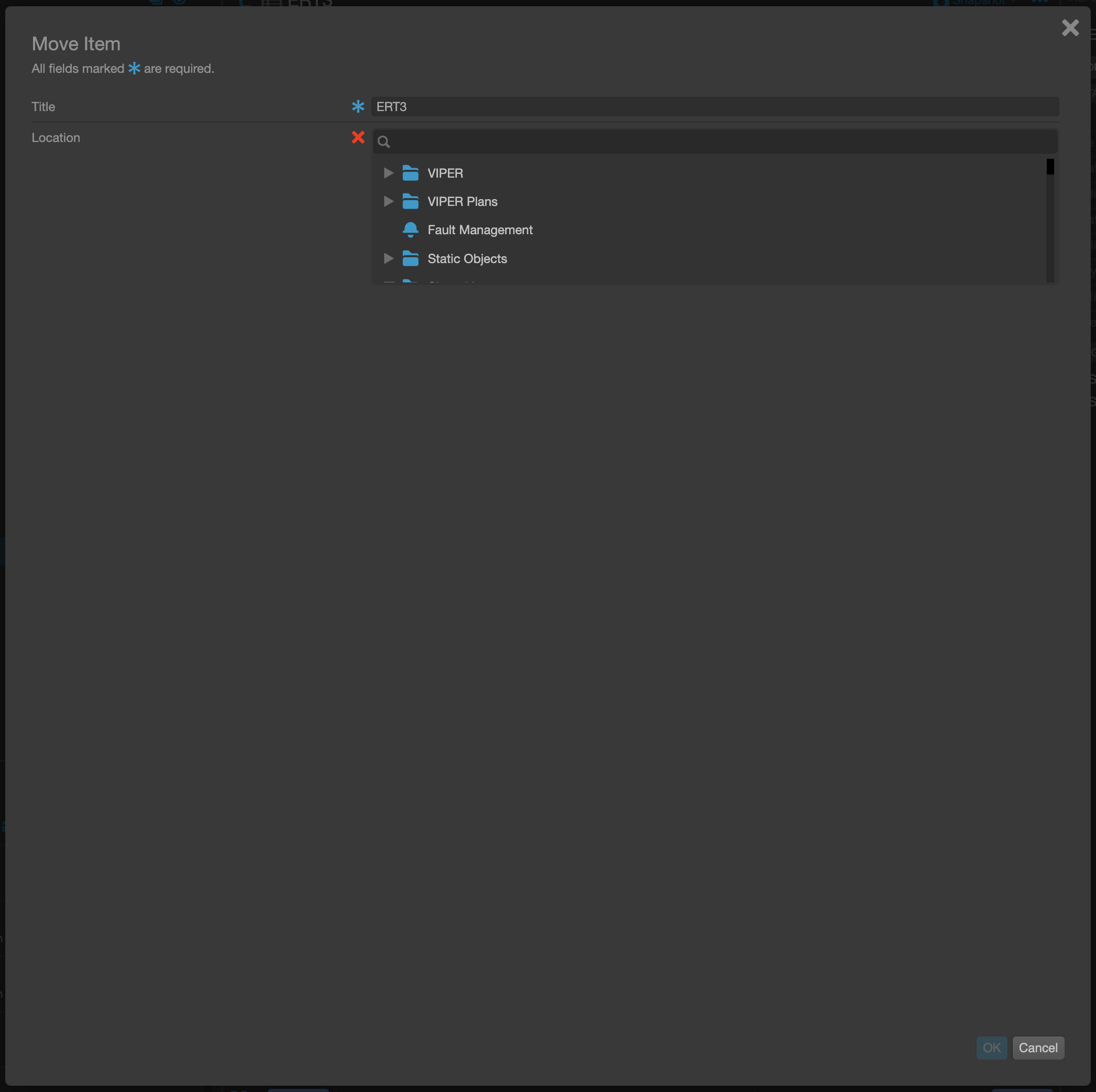 Move and Link dialog's Locator is way too small · Issue #6654 · nasa/openmct · GitHub