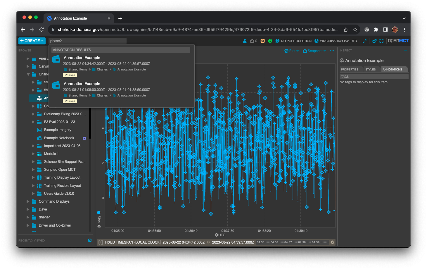 Annotation Search results need differentiation · Issue #6983 · nasa/openmct · GitHub