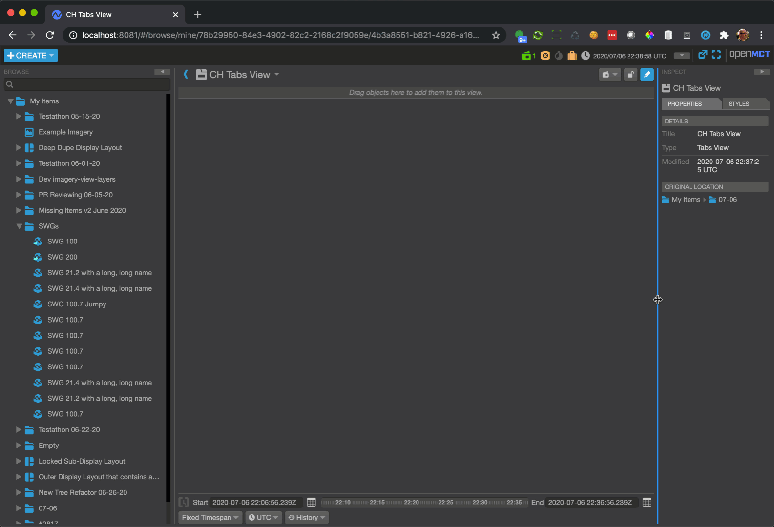 [Tabs View] Adding new objects don't create tabs after removing all items · Issue #3155 · nasa ...
