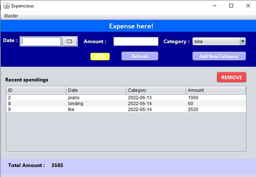 GitHub - AmirthaVarshniMohan/Expencious: A java application that keeps track of expenses made by ...