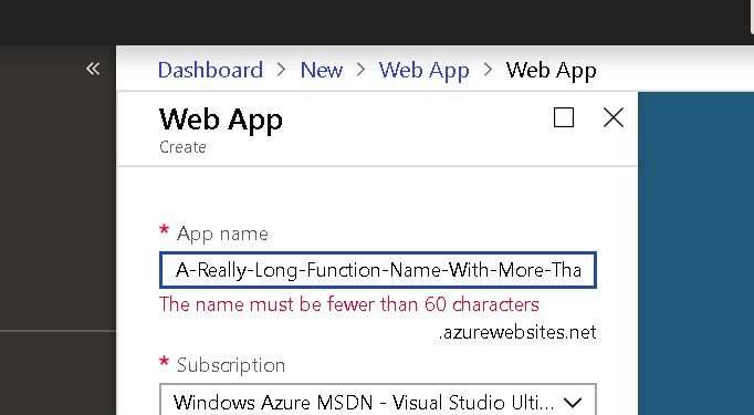 No Validation For Name 60 Chars · Issue 1010 · Azureazure Functions · Github