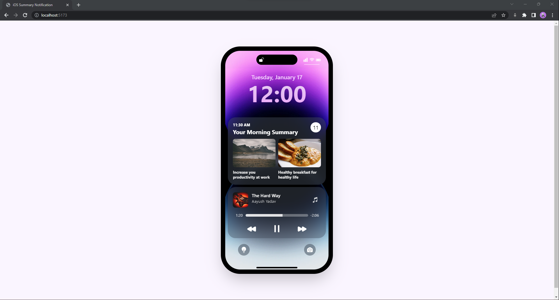 GitHub - AayushDev-02/iOS-16-Lock-Screen-UI-Tailwind-CSS-