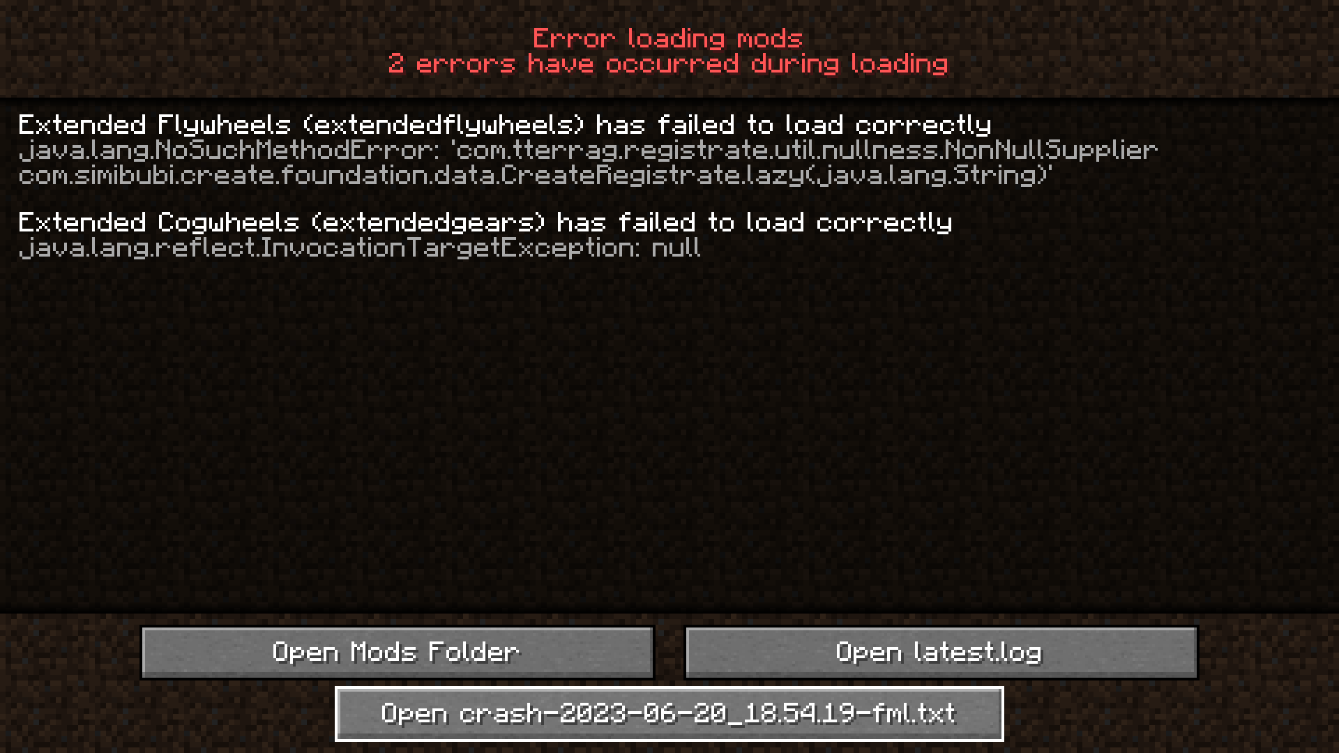 Startup crash with Create v0.5.1 (MC 1.19.2) · Issue #52 · Rabbitminers/Extended-Cogwheels · GitHub
