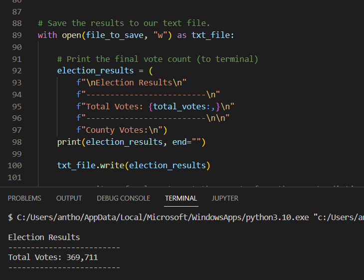 GitHub - anthonyrorozco/Election_Analysis: Python, V