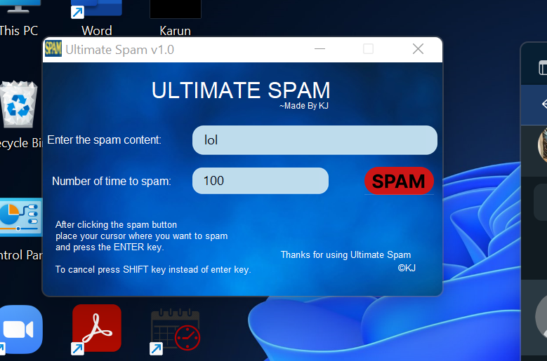 GitHub - kj7002/ultimatespam