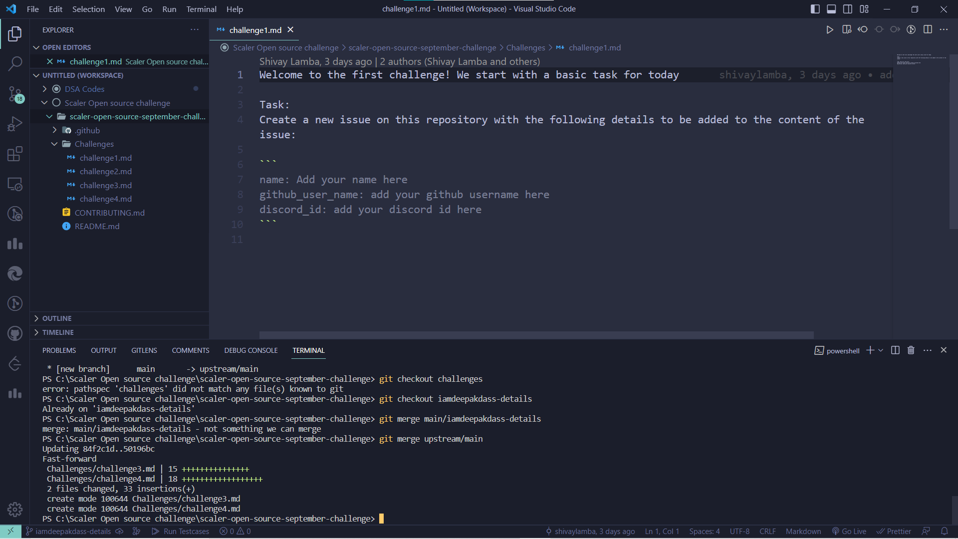 Challange #1:Deepak Dass · Issue #93 · scaleracademy/scaler-open-source ...