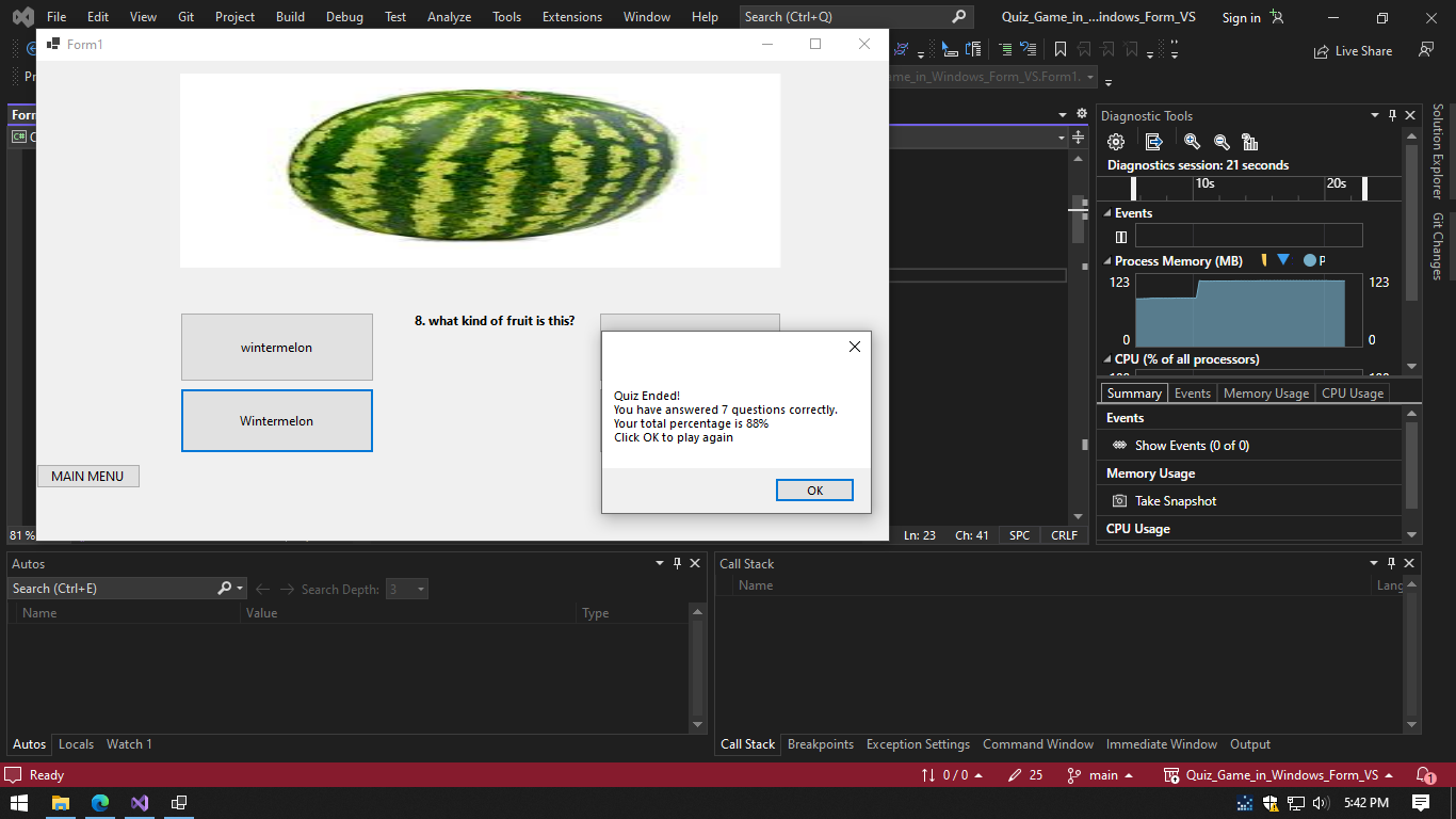 GitHub - anderson895/FruitGame: WINDOWS FORM (Visual studio 2022)